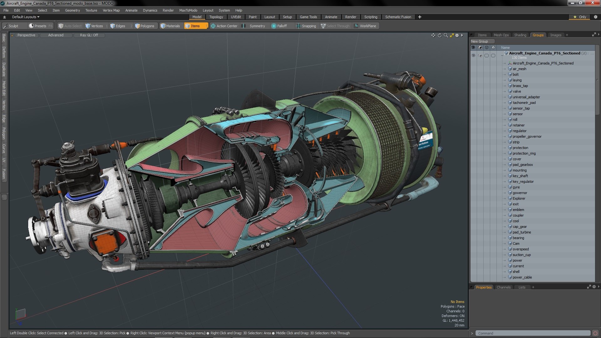 3D Aircraft Engine Canada PT6 Sectioned - TurboSquid 2078085