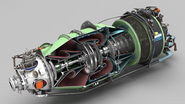항공기 엔진 캐나다 PT6 단면형 3D 모델 - TurboSquid 2078085