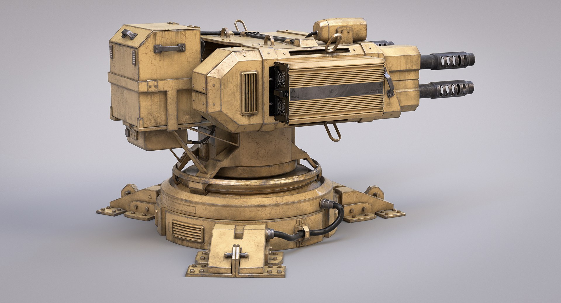 3D Science Fiction Gun Turret - TurboSquid 1162056