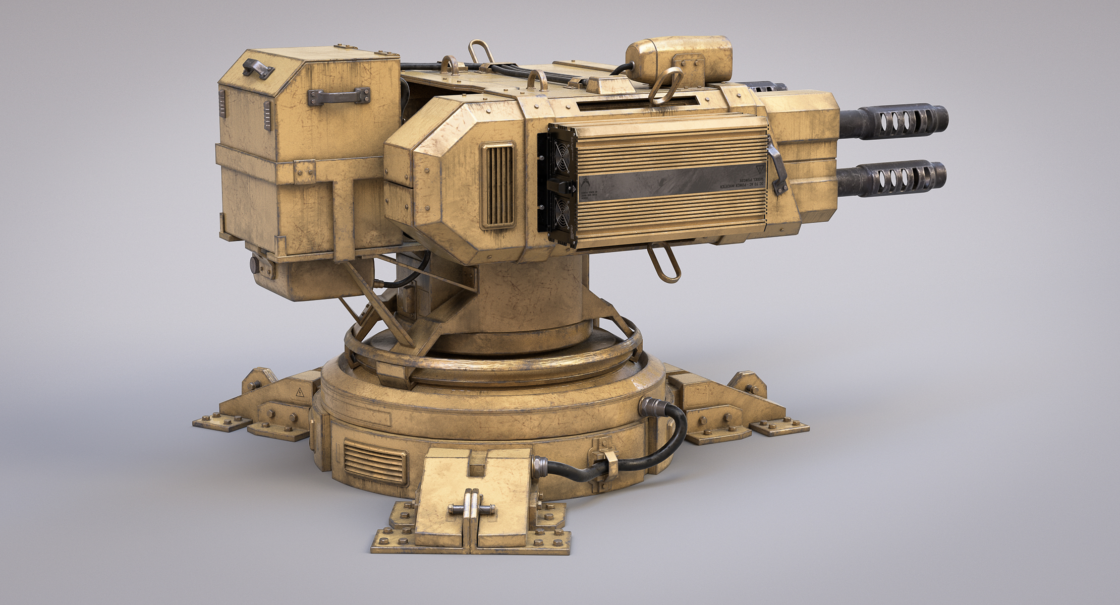 3D science fiction gun turret - TurboSquid 1162056