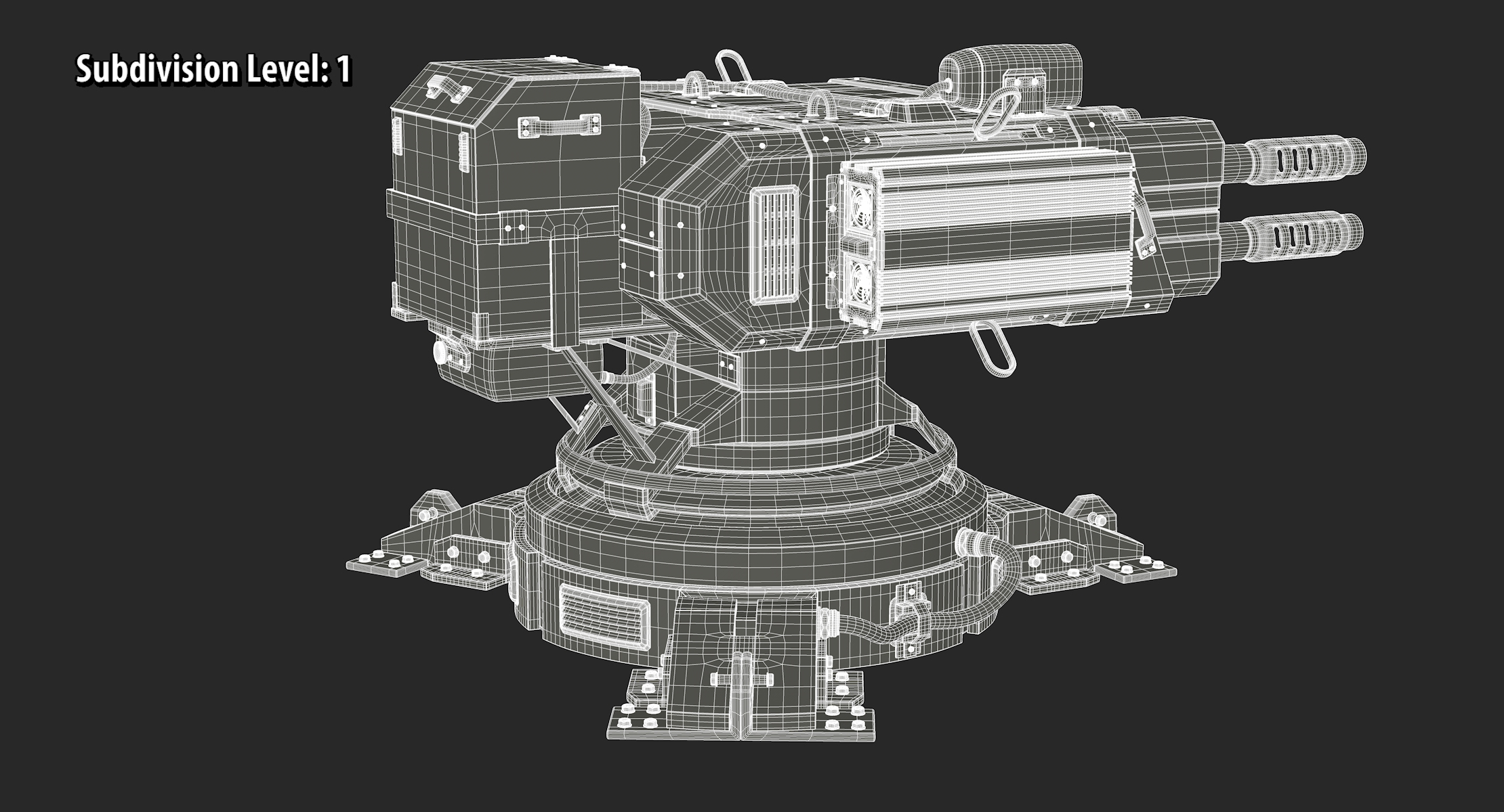3D science fiction gun turret - TurboSquid 1162056