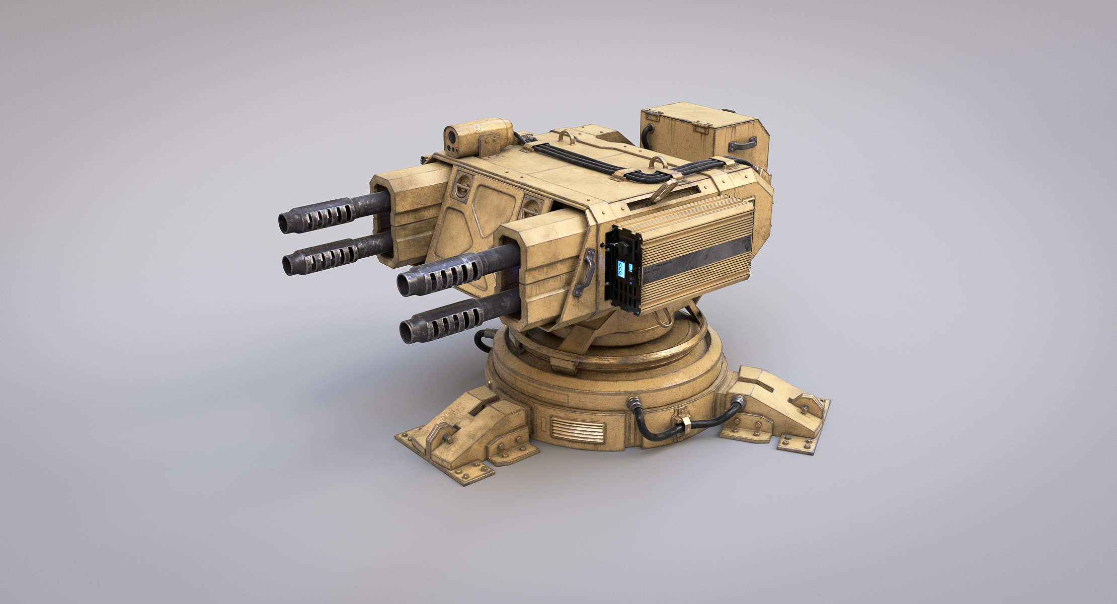 3D science fiction gun turret - TurboSquid 1162056