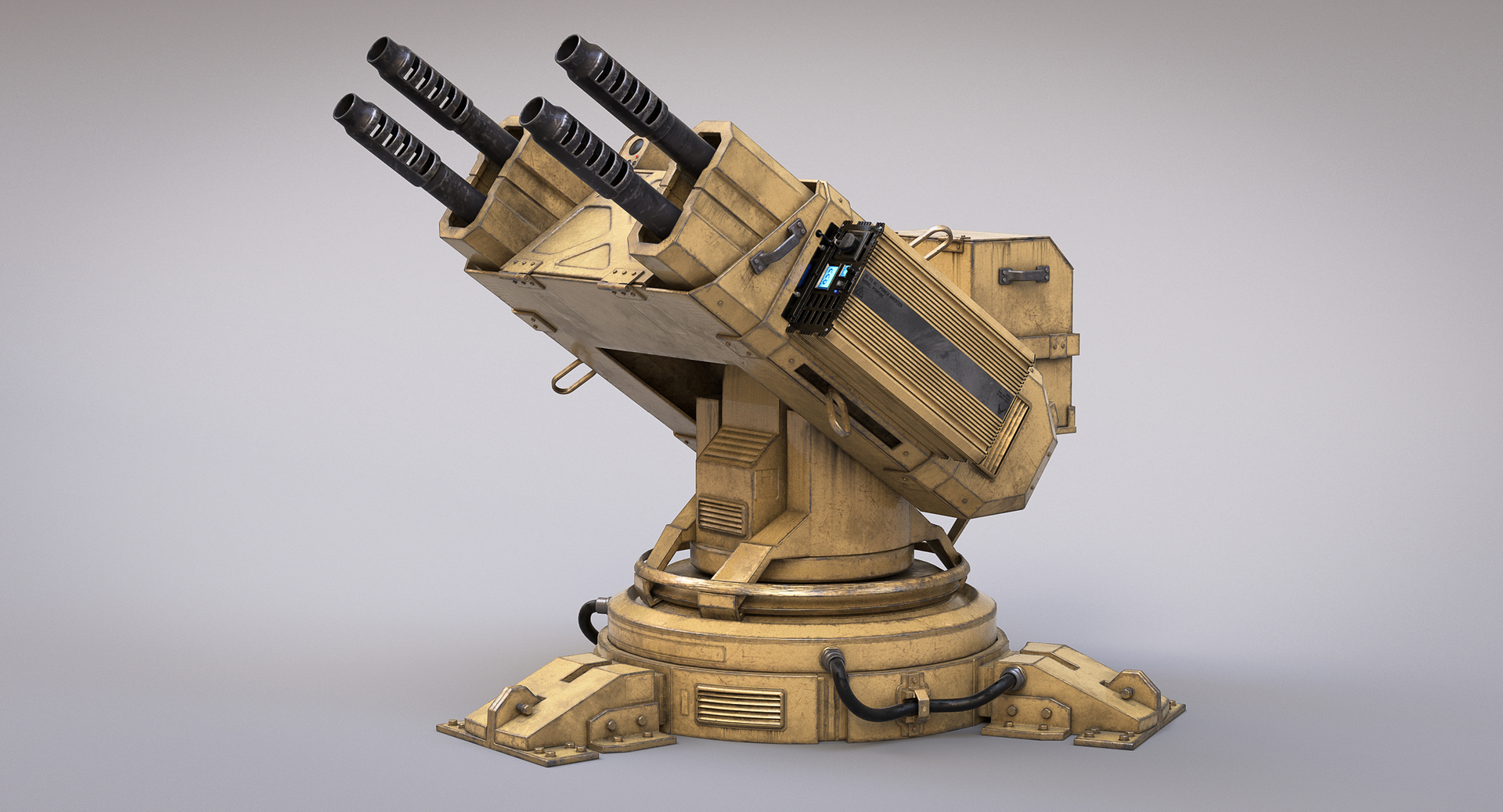 3D science fiction gun turret - TurboSquid 1162056