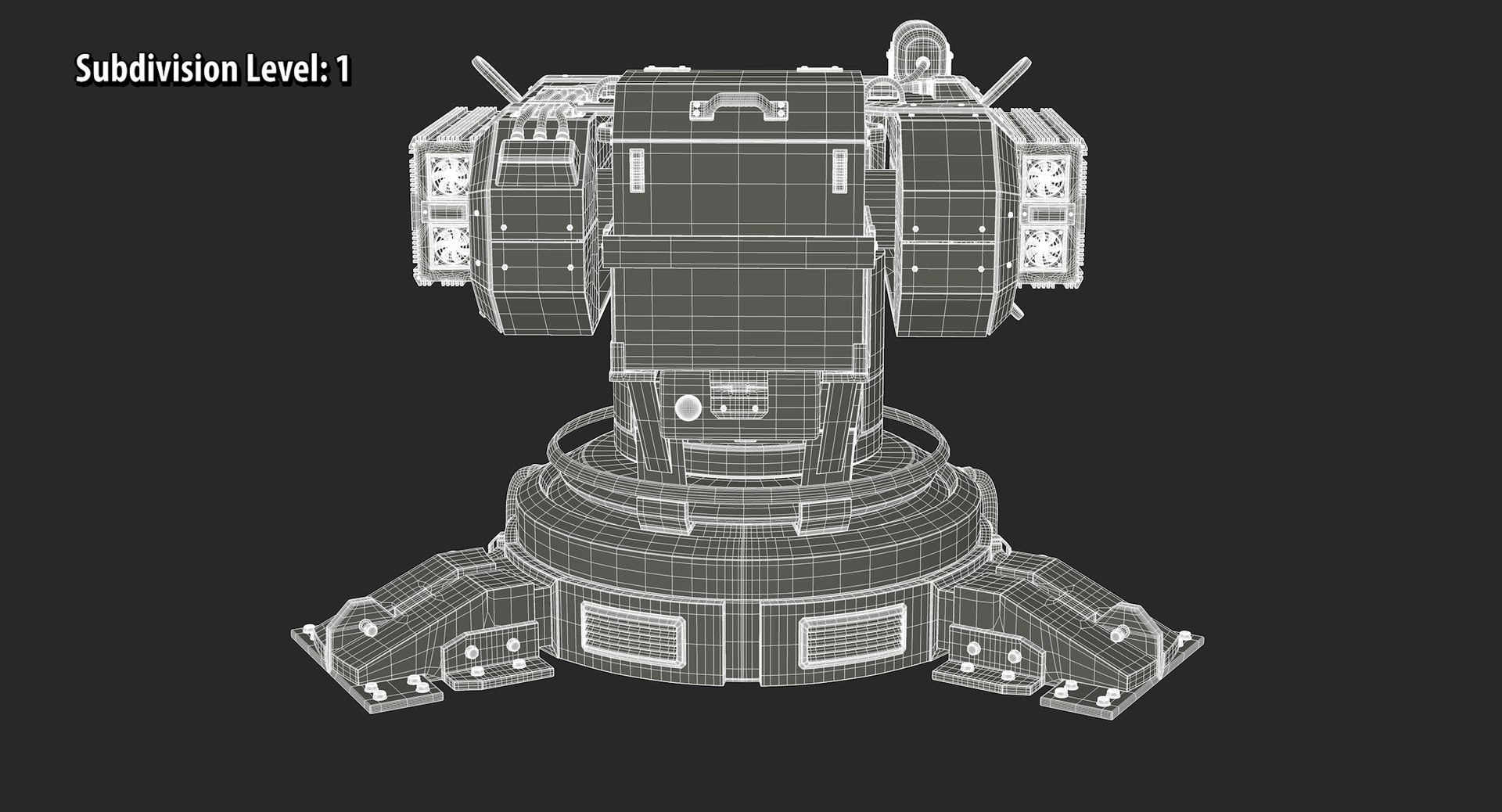 3D science fiction gun turret - TurboSquid 1162056
