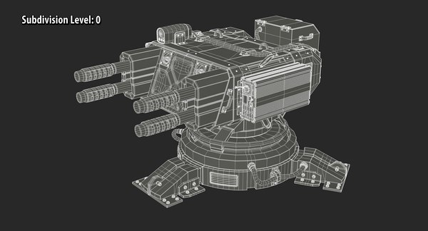 3D science fiction gun turret - TurboSquid 1162056