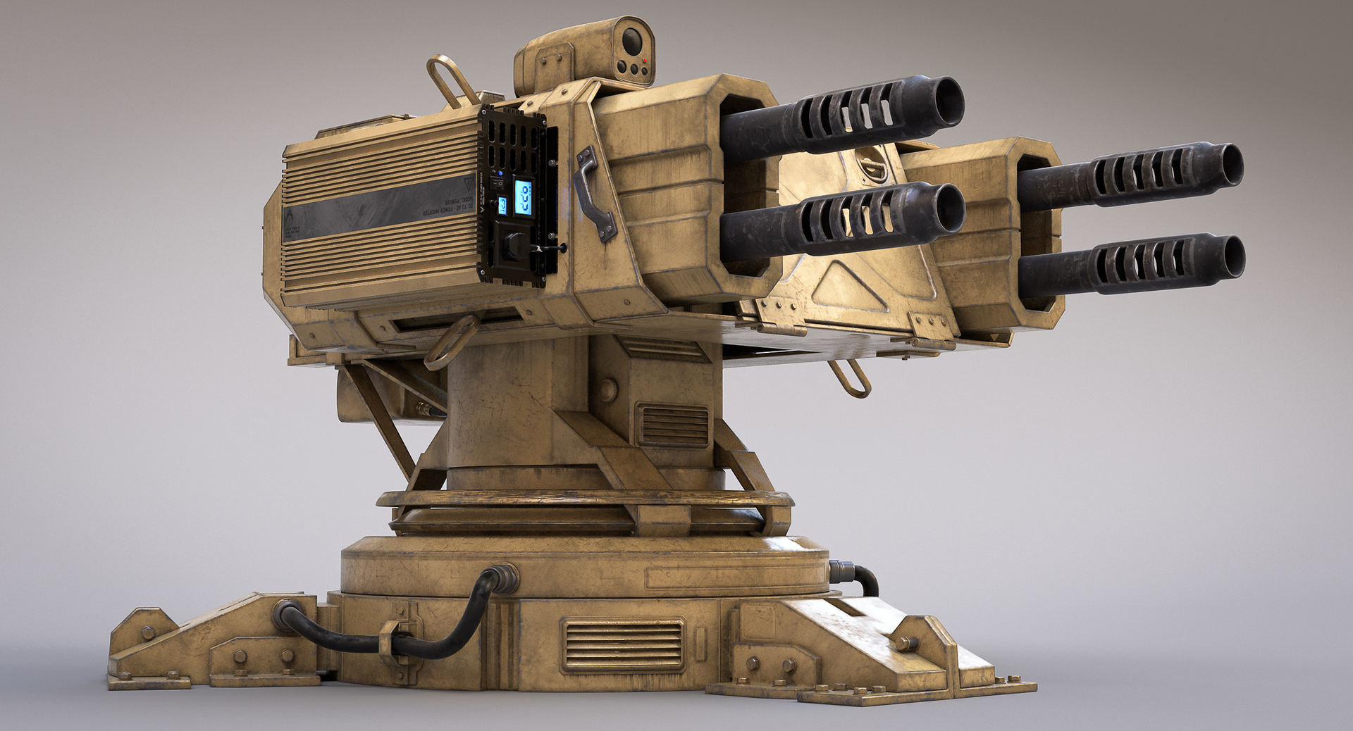 3D science fiction gun turret - TurboSquid 1162056