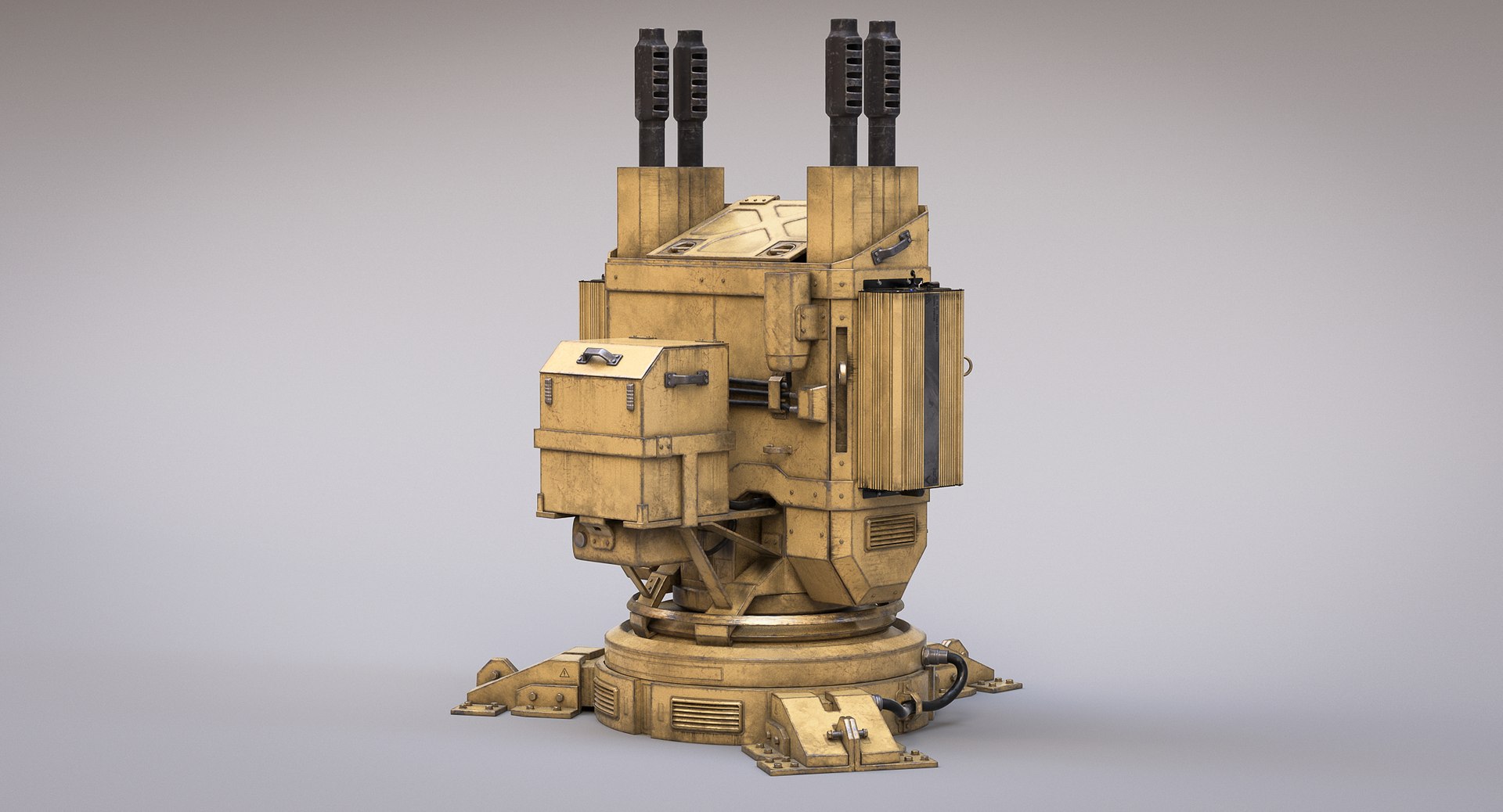 3D Science Fiction Gun Turret - TurboSquid 1162056