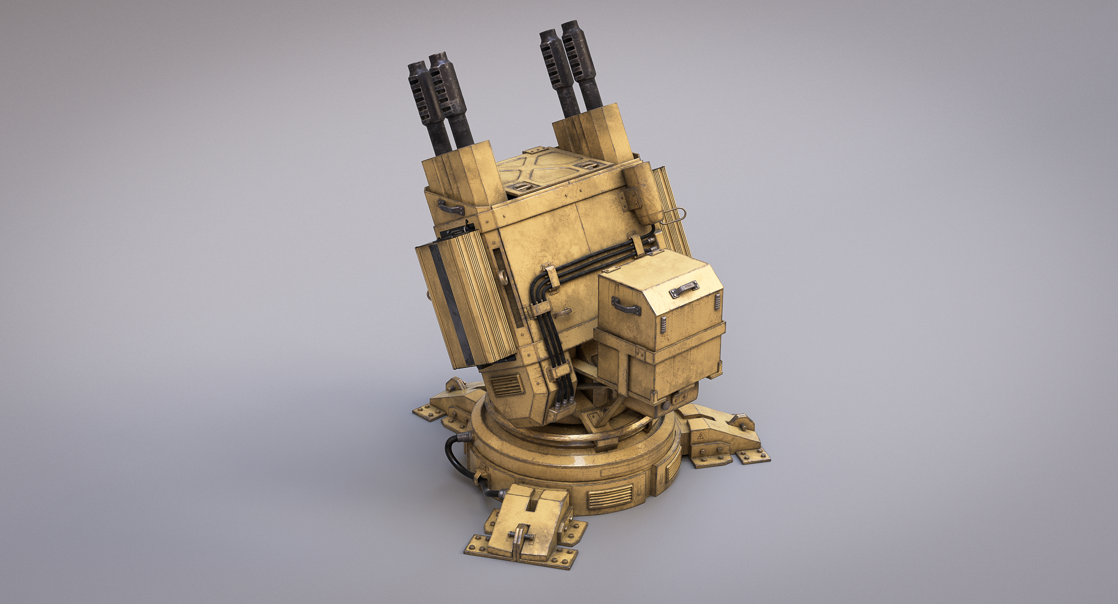 3D science fiction gun turret - TurboSquid 1162056