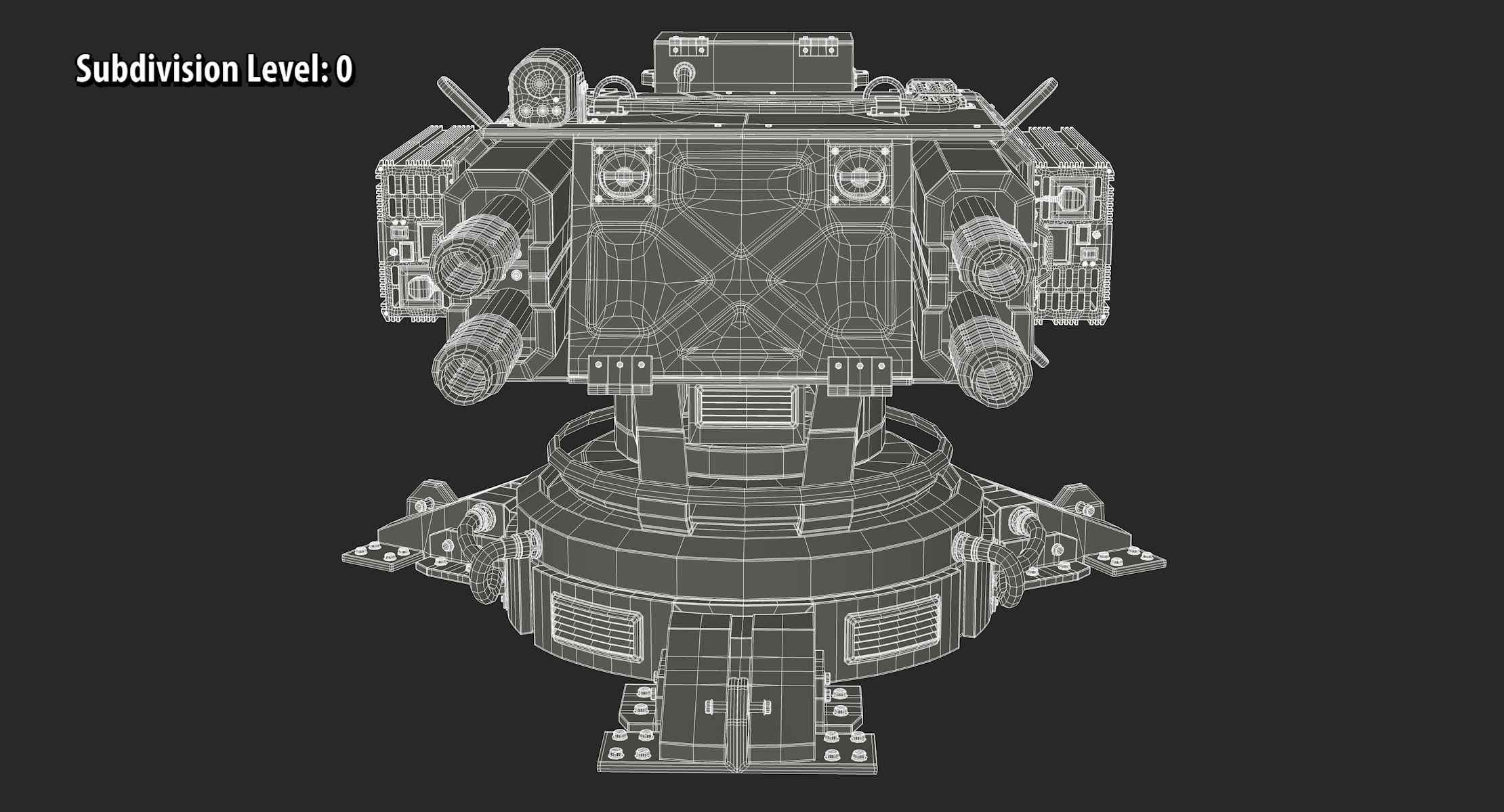 3D science fiction gun turret - TurboSquid 1162056