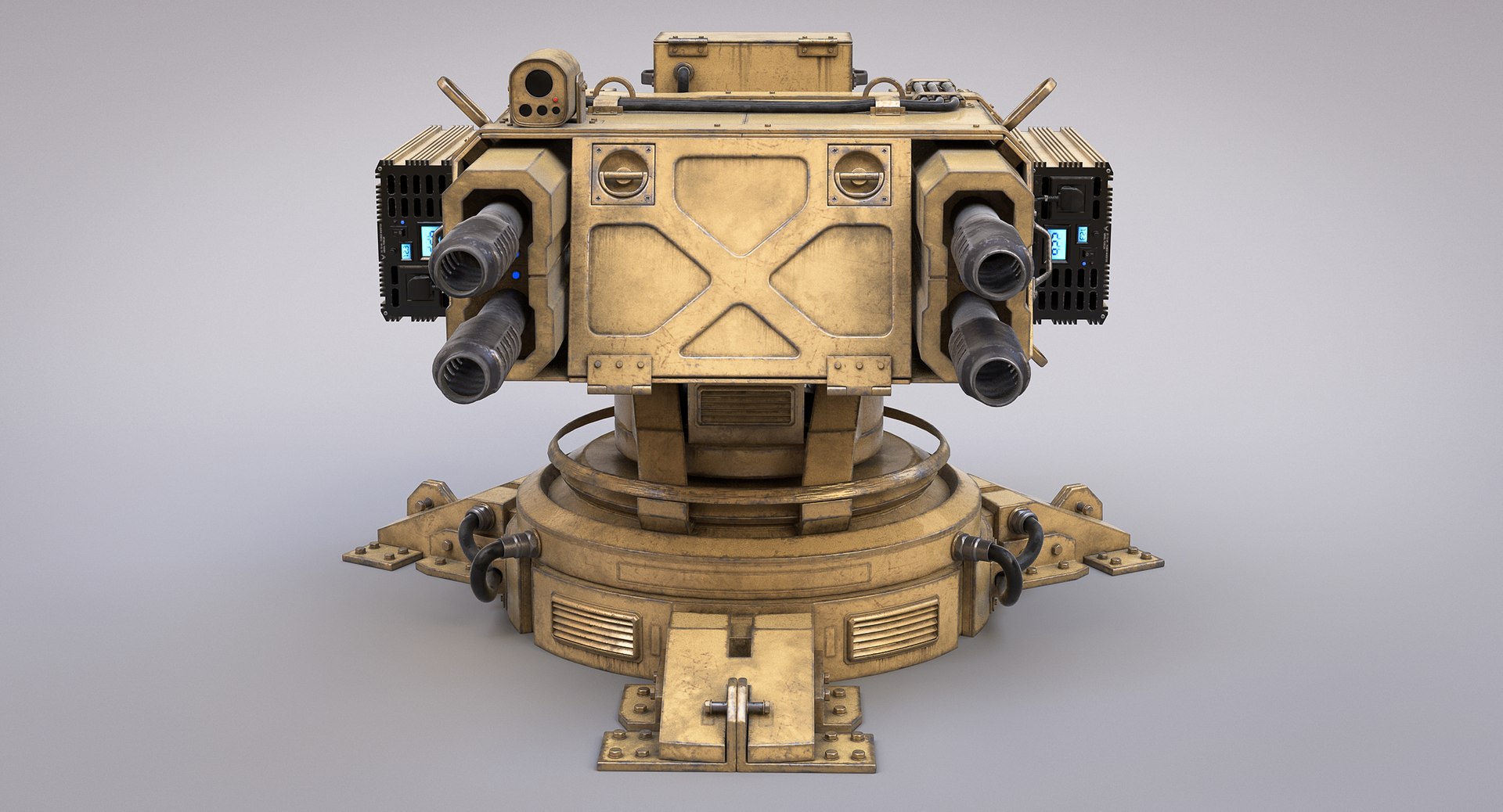 3D Science Fiction Gun Turret - TurboSquid 1162056