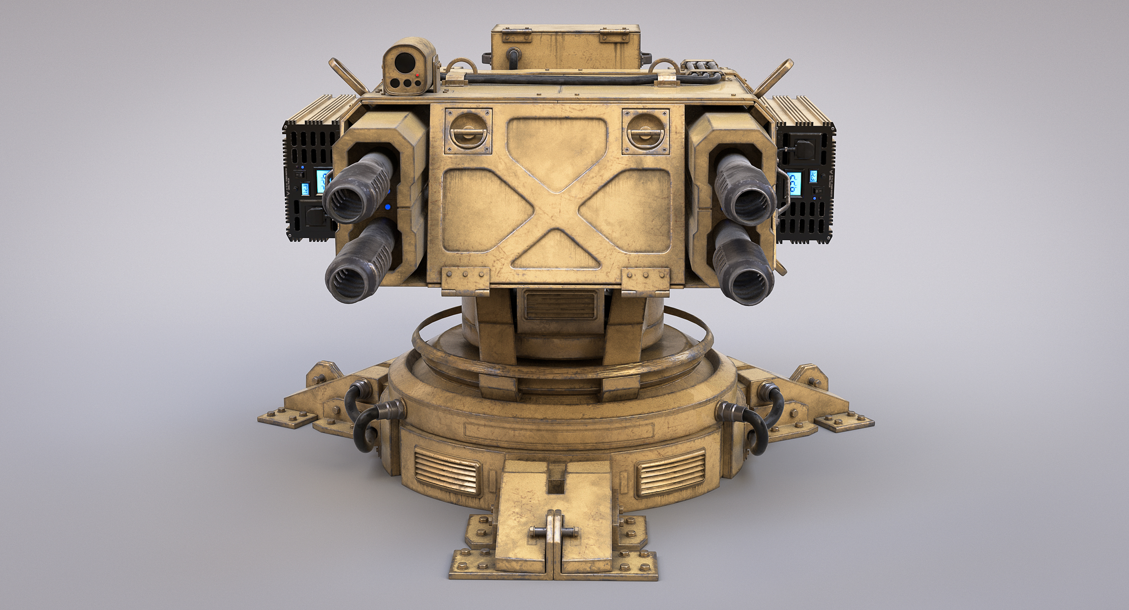 3D science fiction gun turret - TurboSquid 1162056