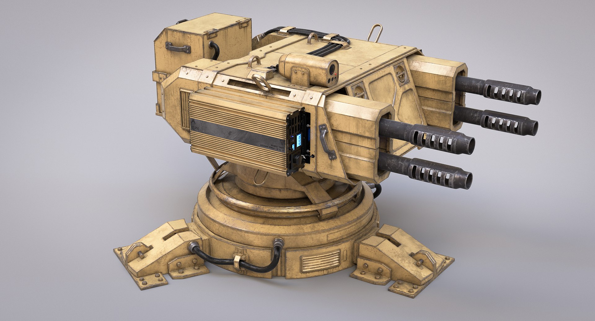 3D Science Fiction Gun Turret - TurboSquid 1162056