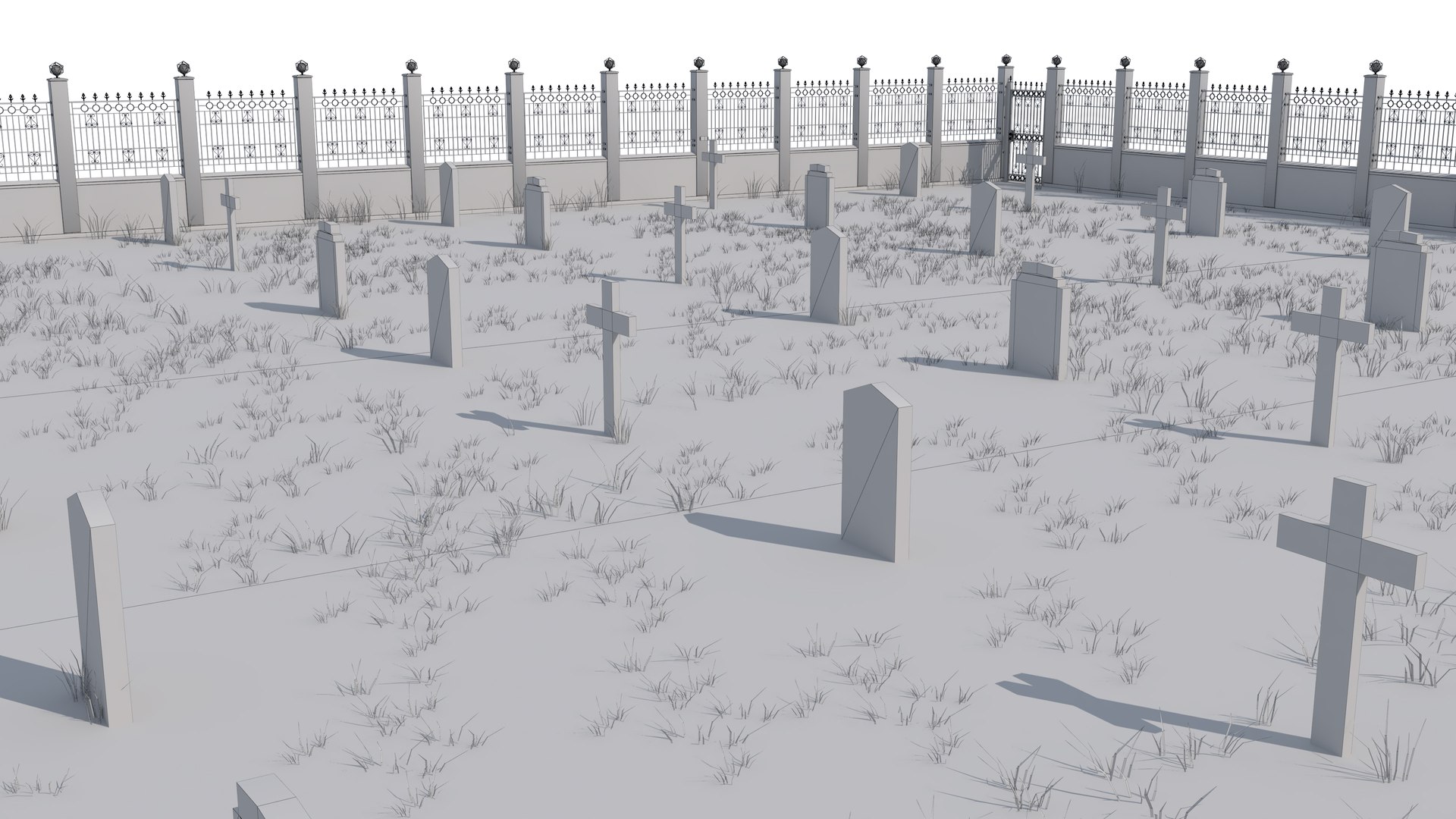 3D Graveyard Model - TurboSquid 2424823