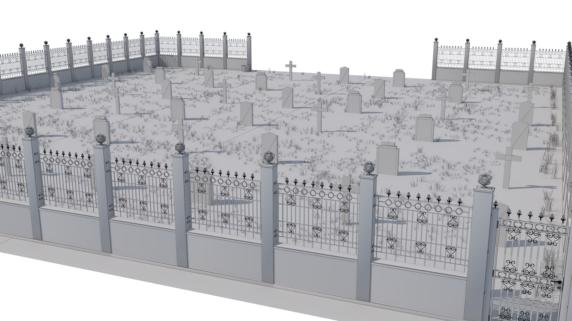 3D Graveyard Model - TurboSquid 2424823