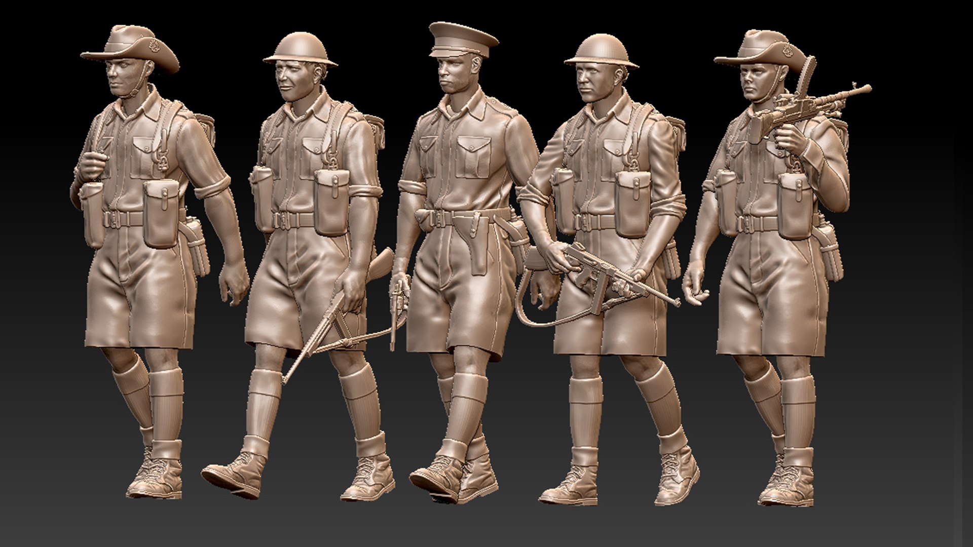 British Australia Soldiers Ww2 Model - TurboSquid 1901562