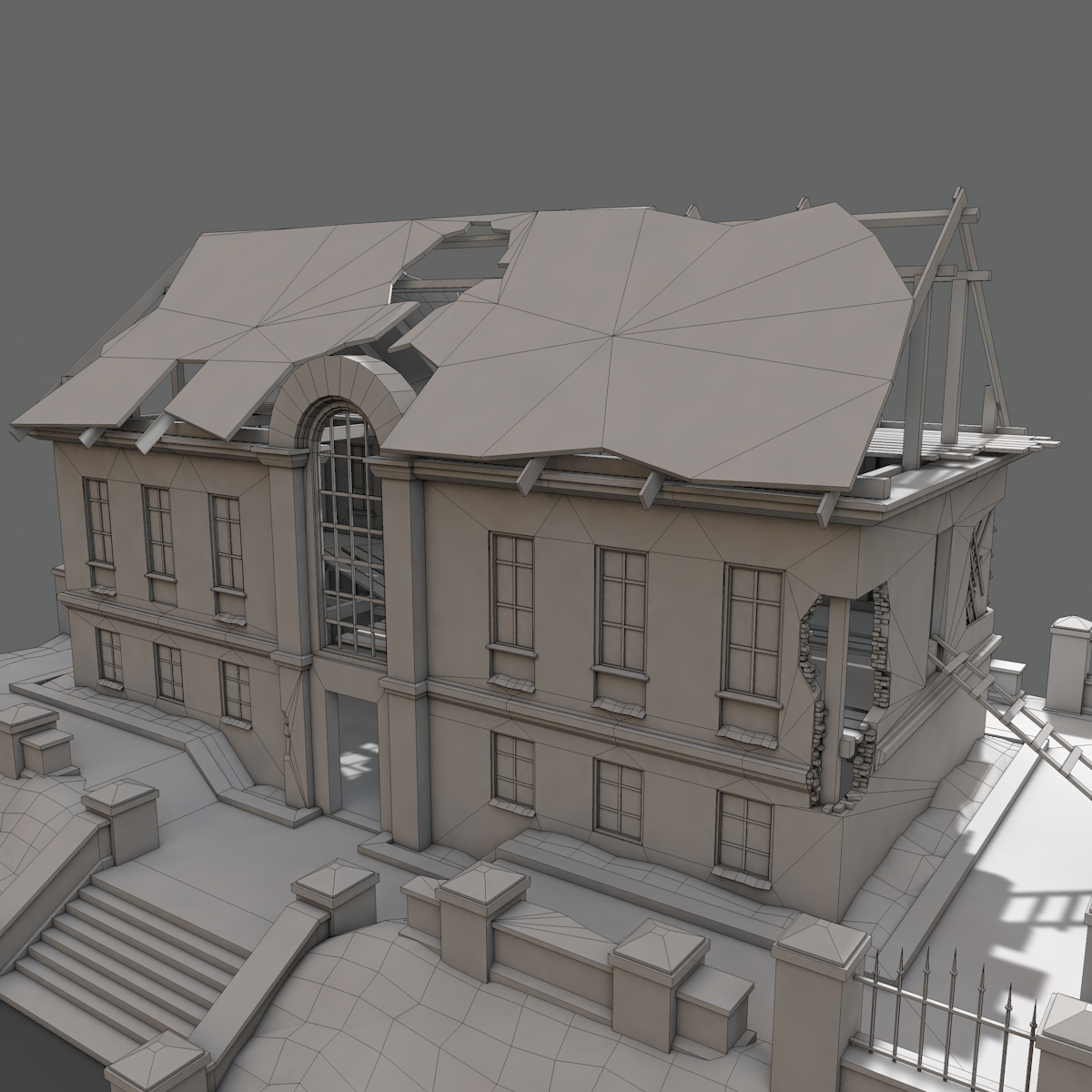 3d old building