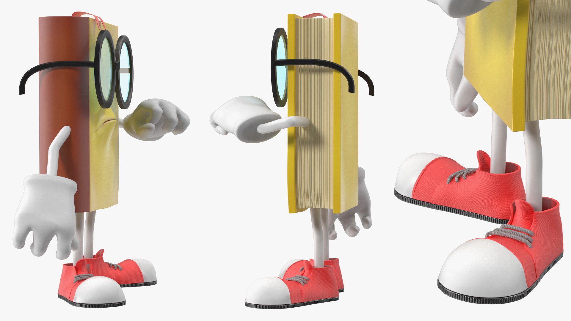 3D Crying Cartoon Book Yellow - TurboSquid 2131644