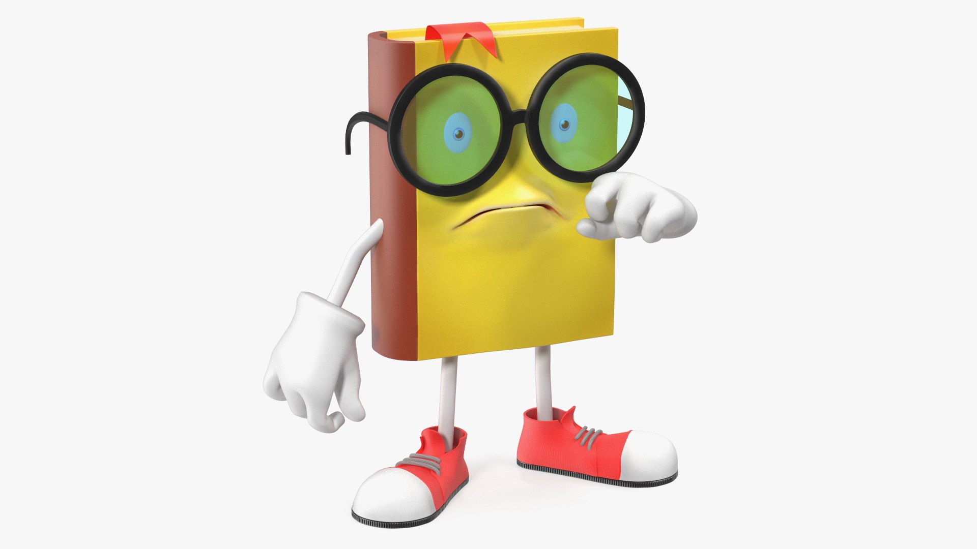 3D Crying Cartoon Book Yellow - TurboSquid 2131644