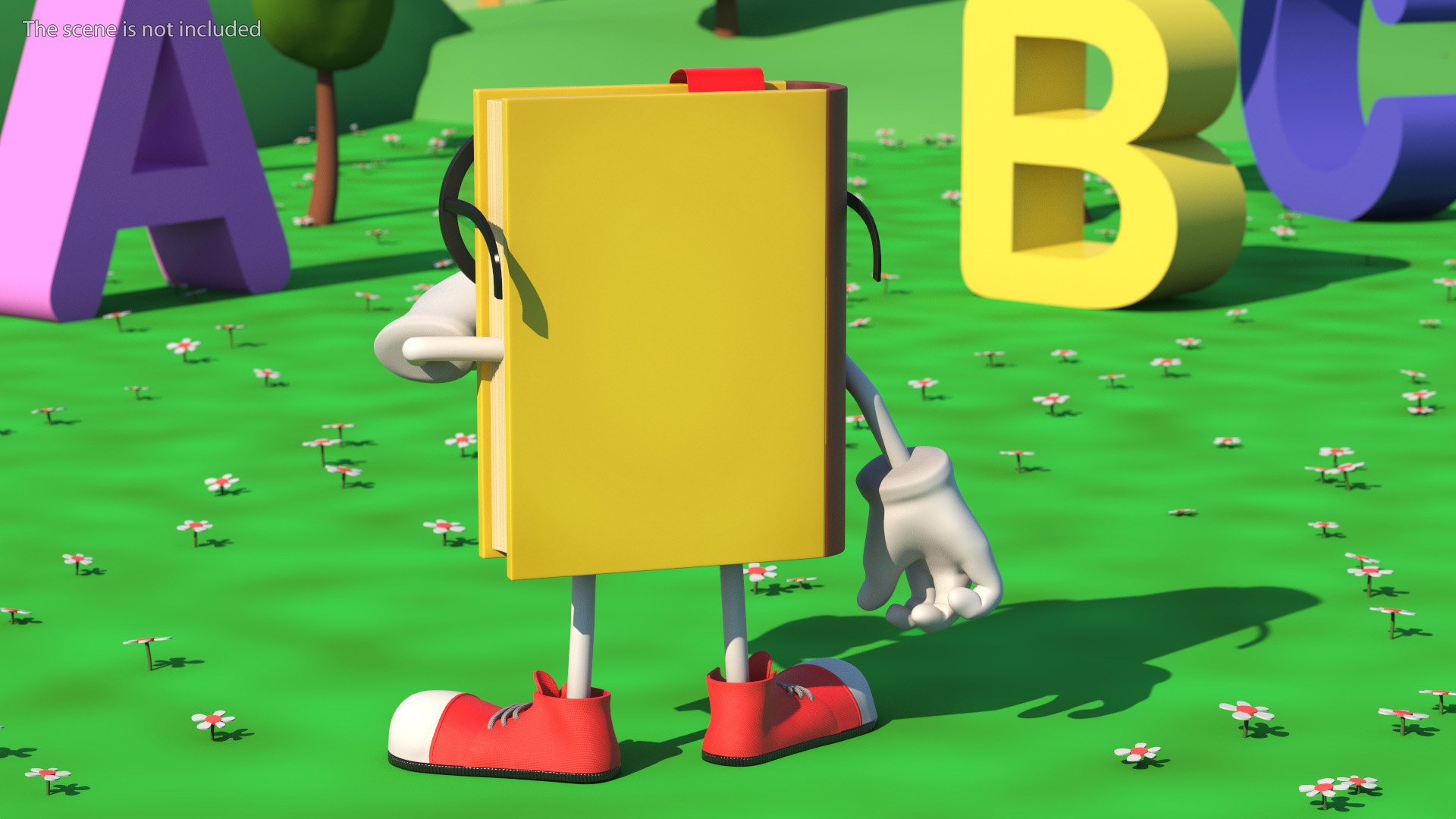 3D Crying Cartoon Book Yellow - TurboSquid 2131644