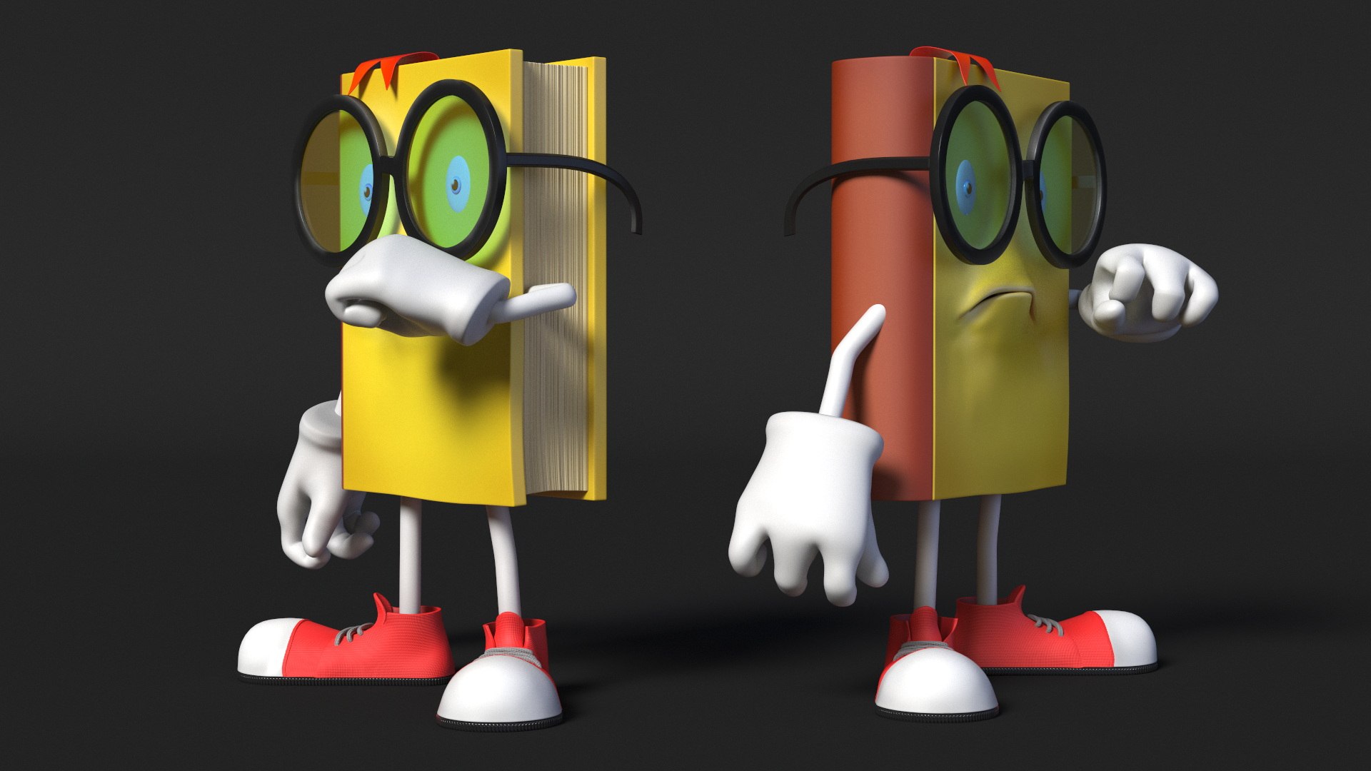 3D Crying Cartoon Book Yellow - TurboSquid 2131644