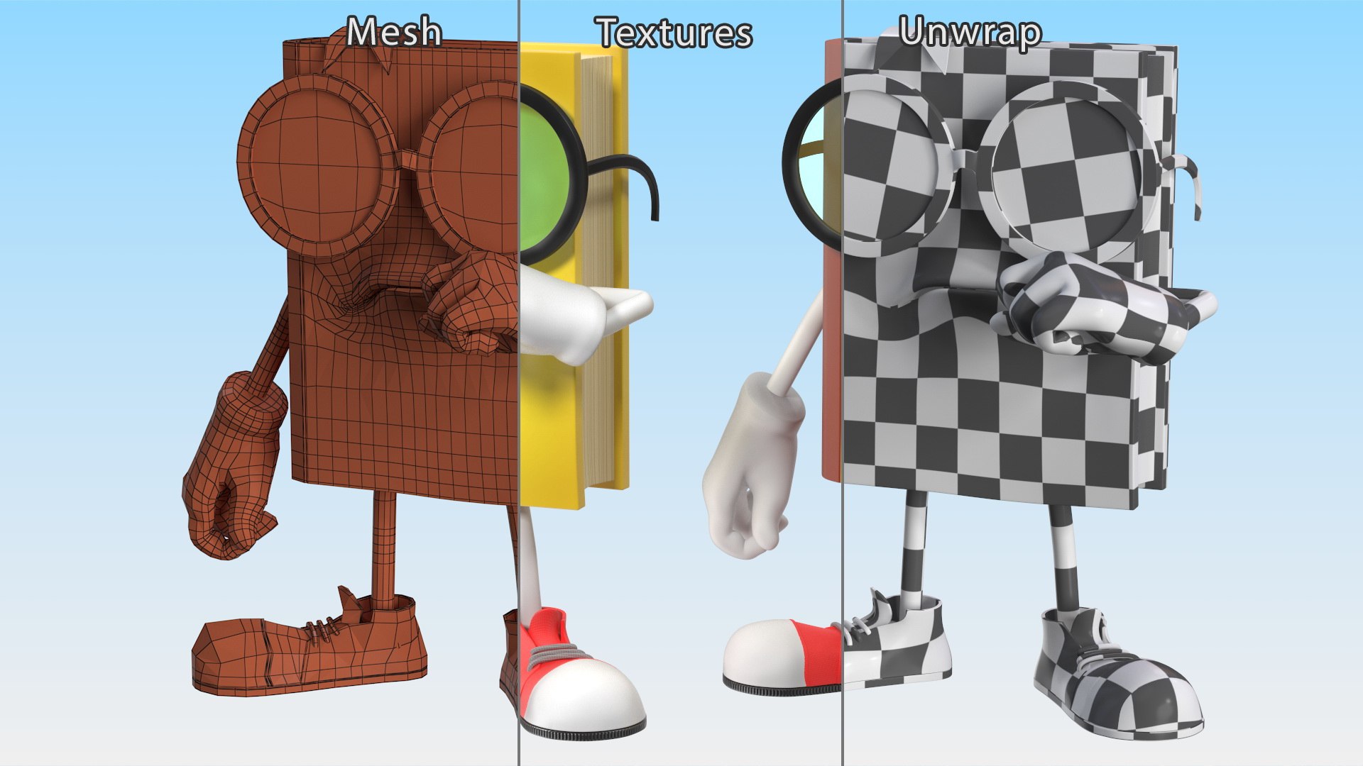 3D Crying Cartoon Book Yellow - TurboSquid 2131644