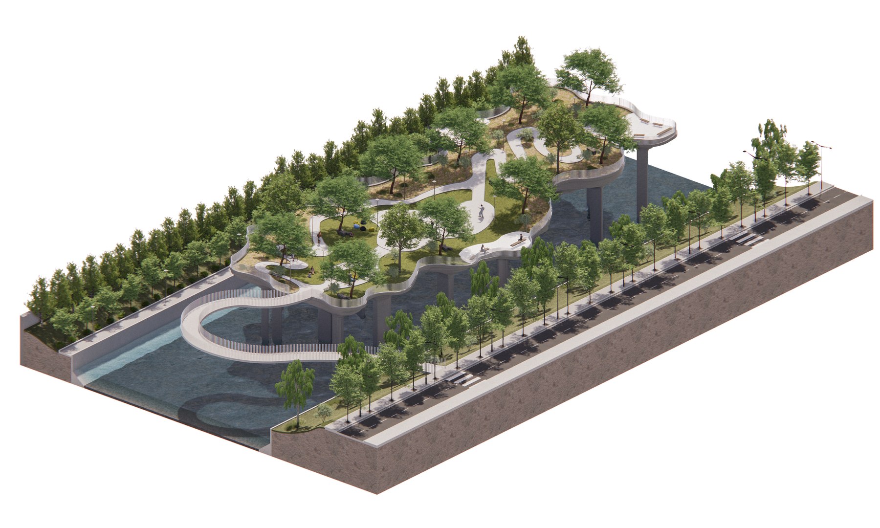 3d River Park Project 3D Model - TurboSquid 2269820