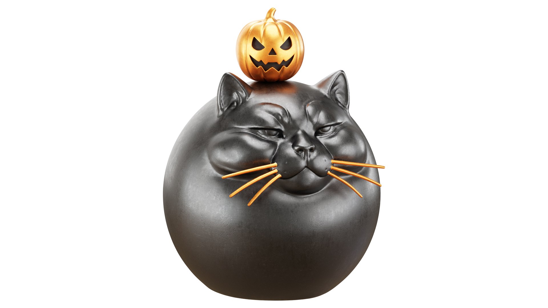 Jack O Lantern And The Black Cat - TurboSquid 2478171