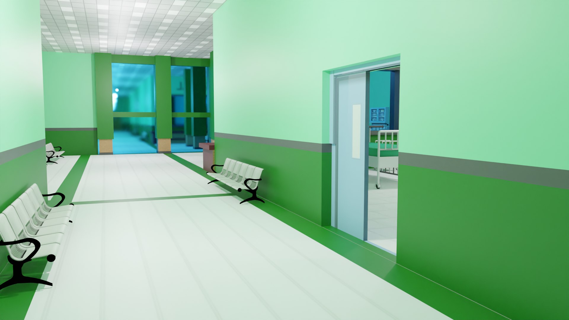3D Hospital Interior Model - TurboSquid 2140222