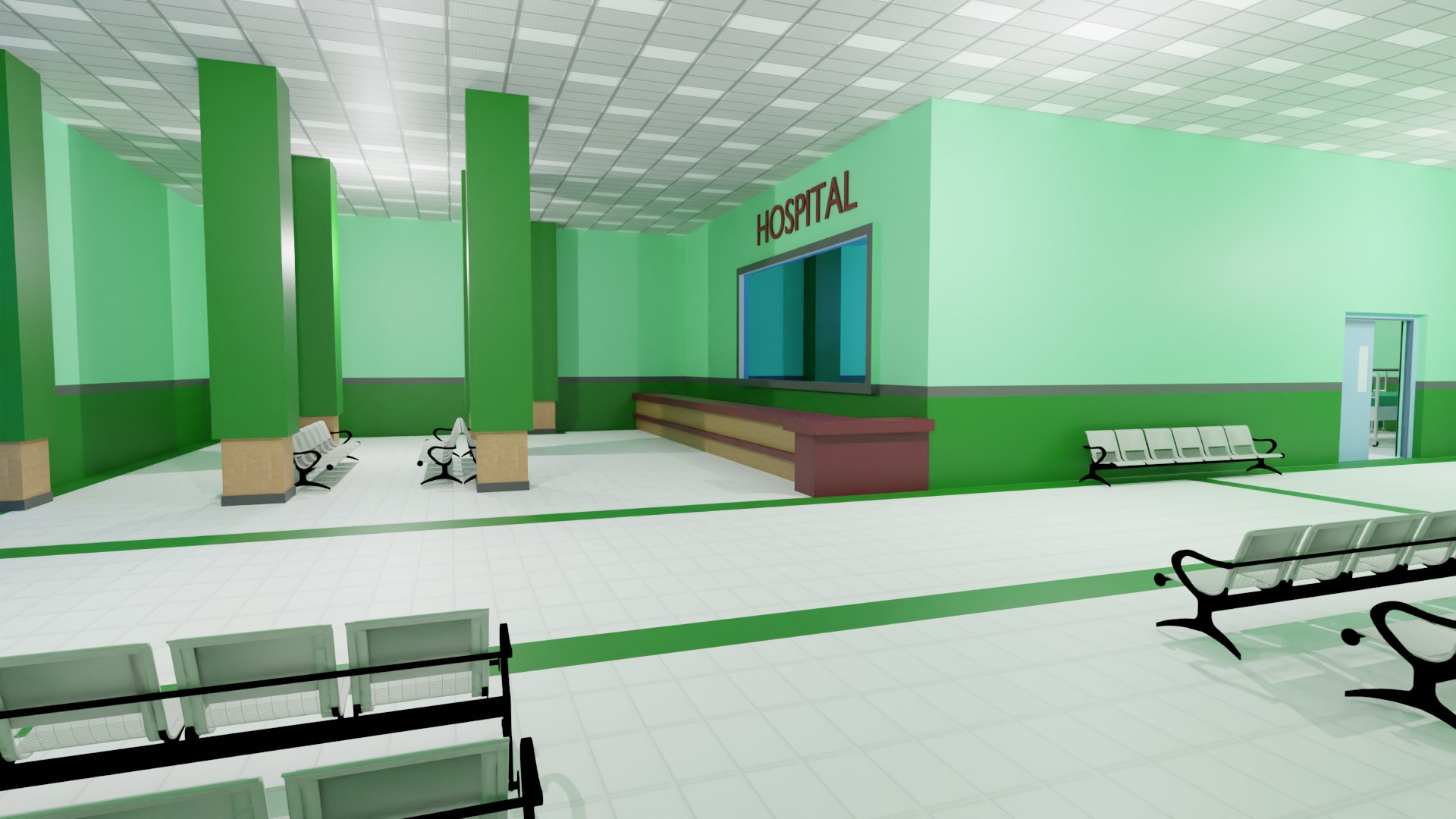 3D Hospital Interior Model - TurboSquid 2140222