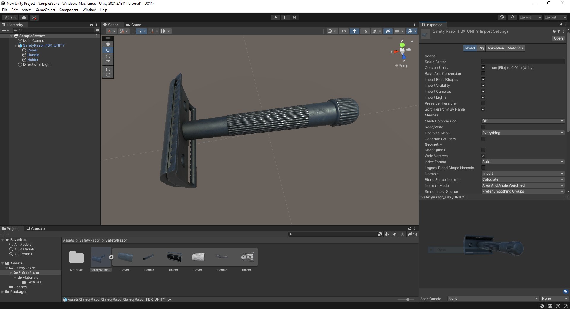 3D Safety Razor Model - TurboSquid 2049308