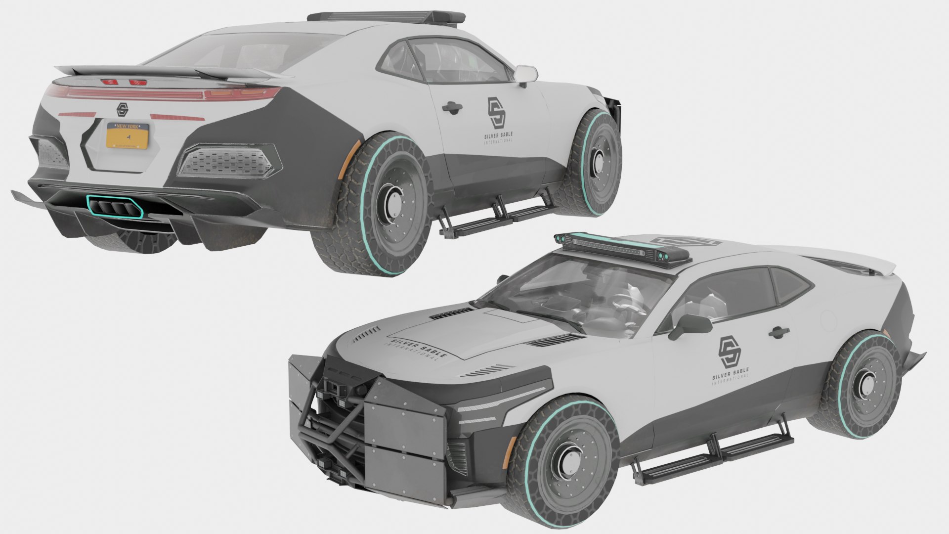 3D Model Sci Fi Police Car Rigged 3D Model Futuristic Vehicle ...