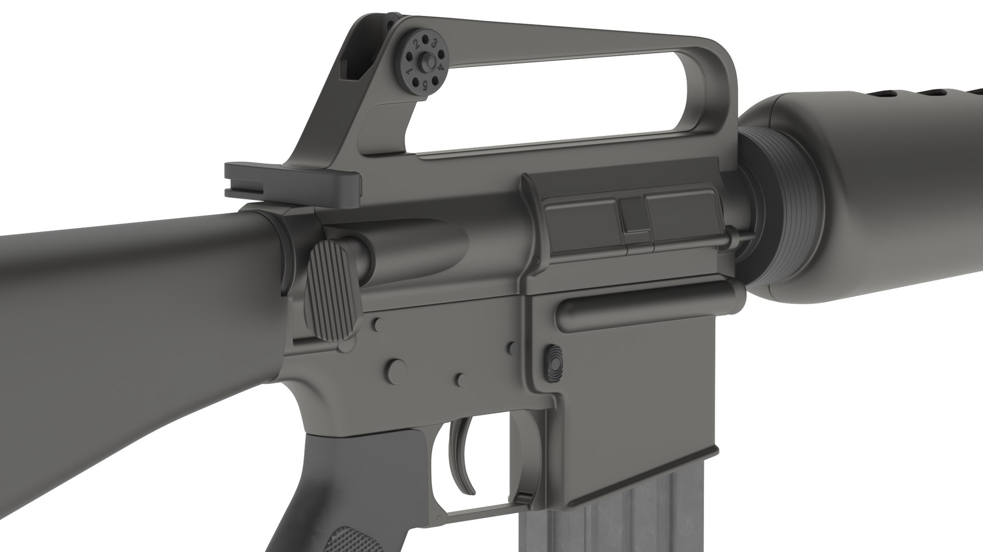 Assault Rifle Xm16E1 3D Model - TurboSquid 2363385