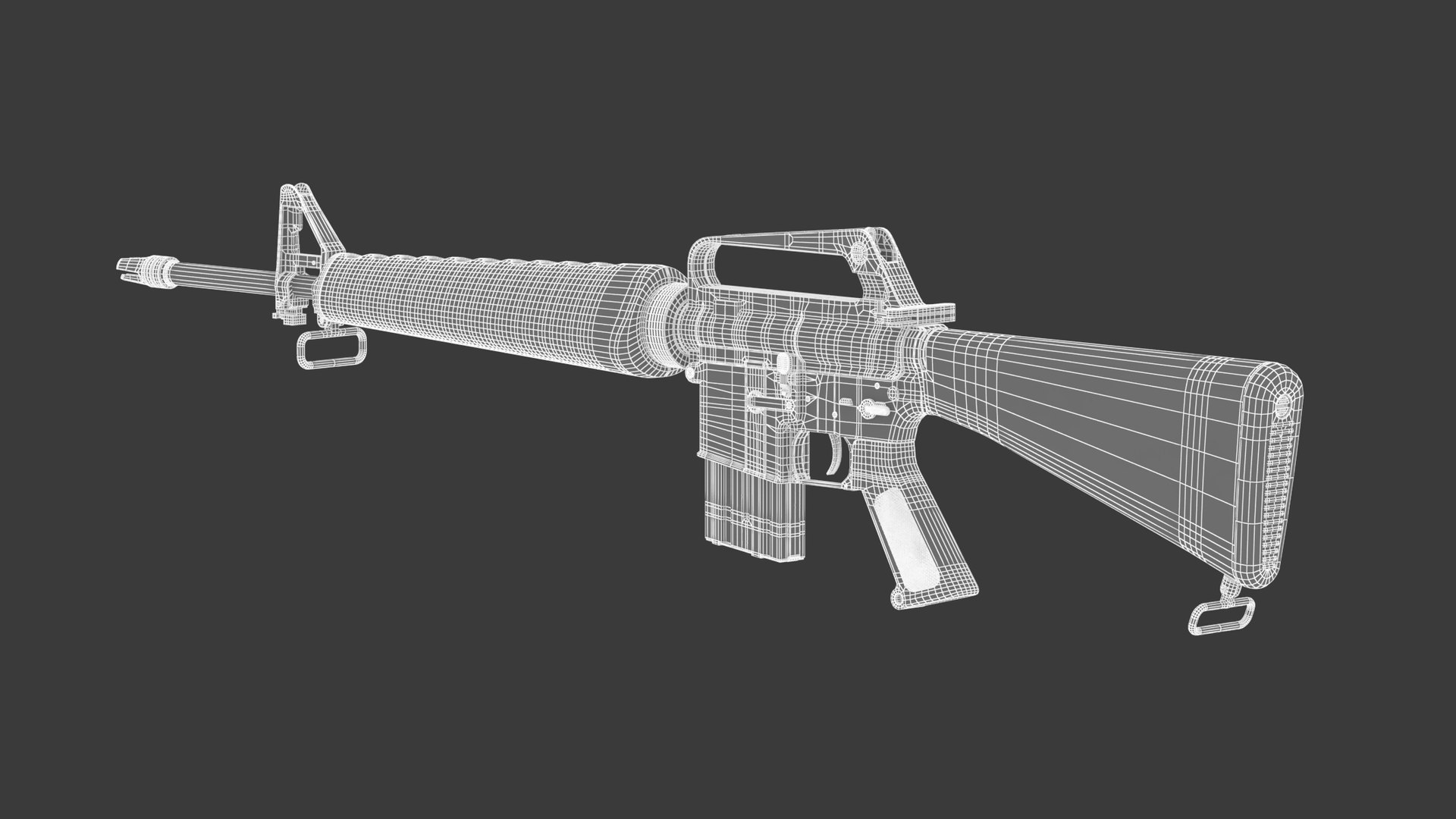 Assault Rifle Xm16E1 3D Model - TurboSquid 2363385