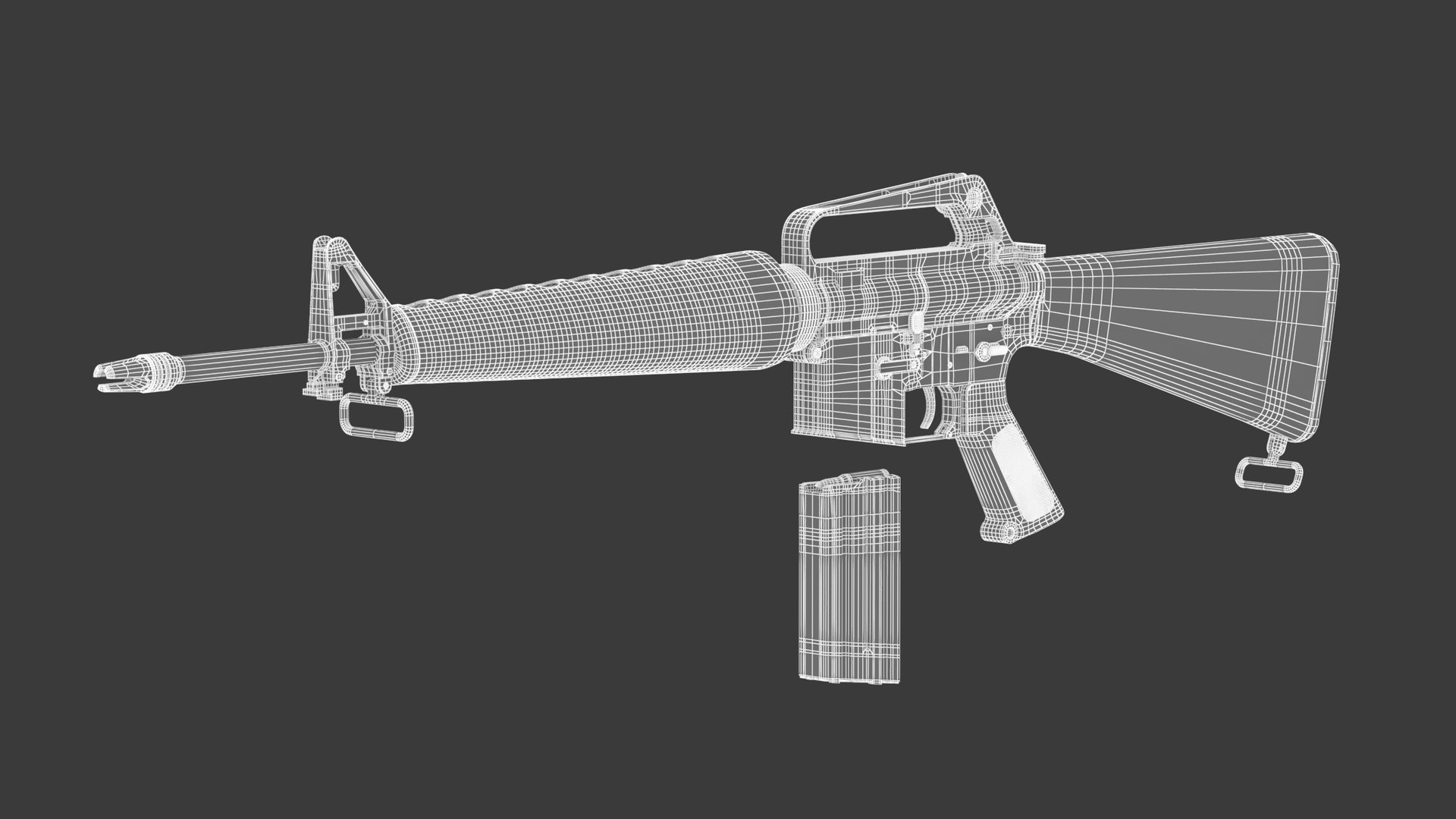 Assault Rifle Xm16E1 3D Model - TurboSquid 2363385