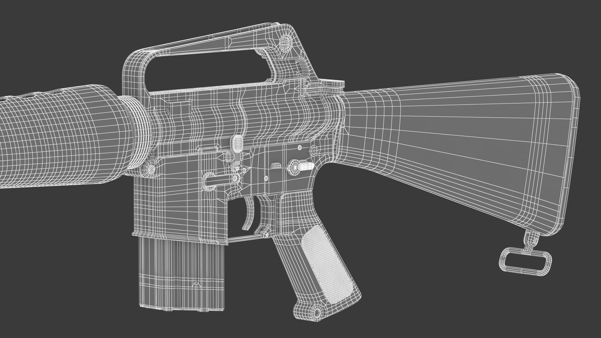 Assault Rifle Xm16E1 3D Model - TurboSquid 2363385
