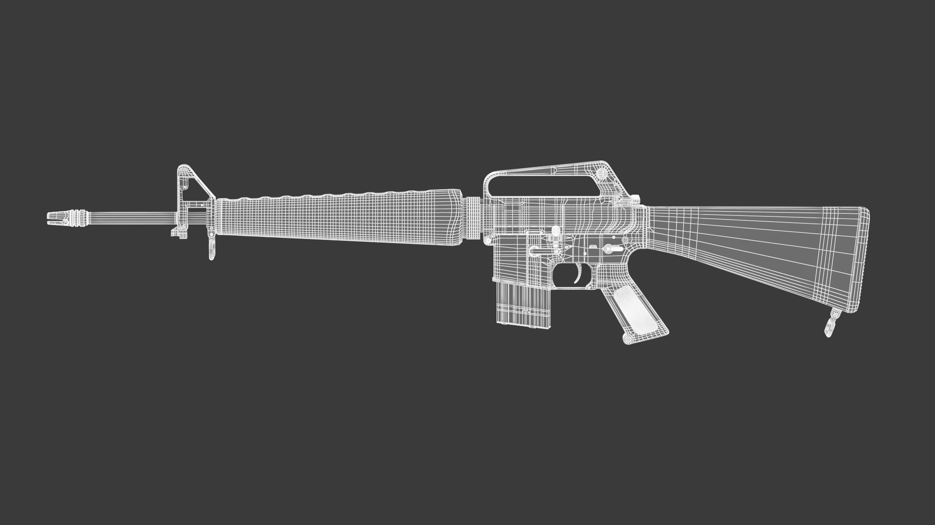 Assault Rifle Xm16E1 3D Model - TurboSquid 2363385