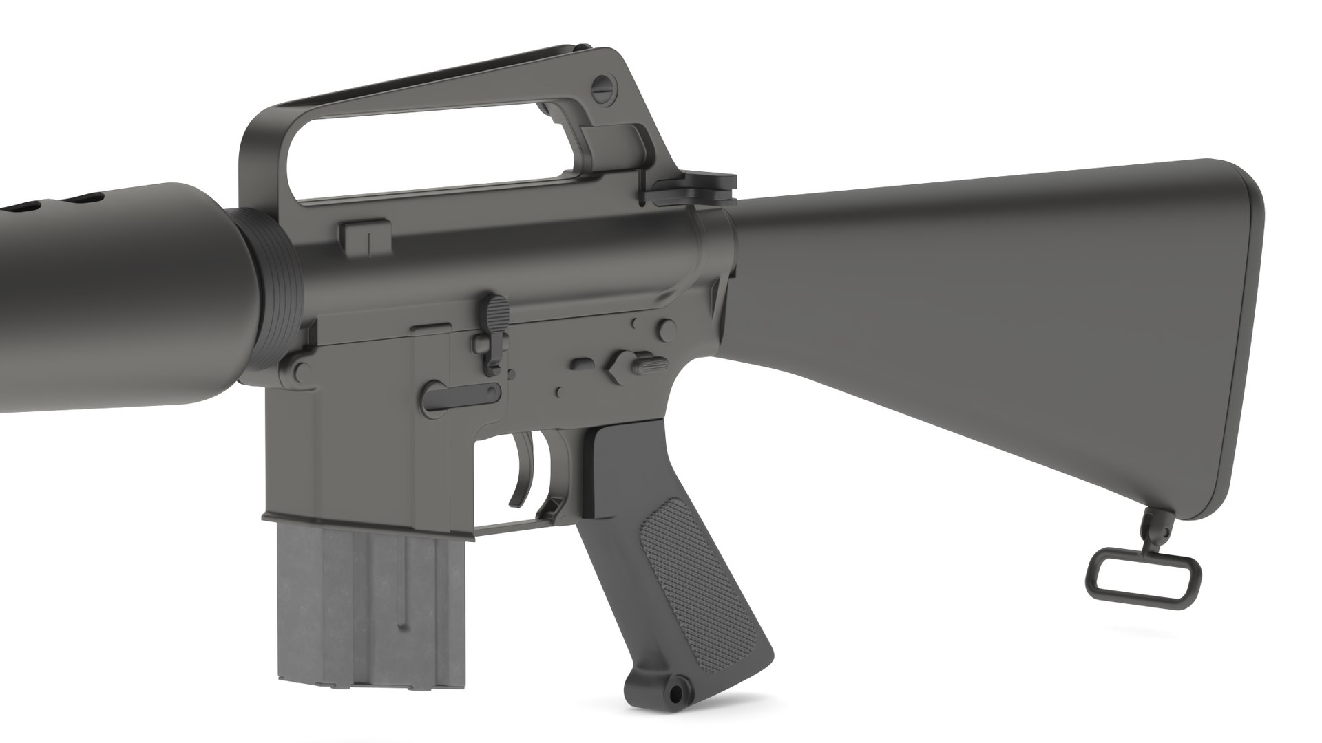 Assault Rifle Xm16E1 3D Model - TurboSquid 2363385