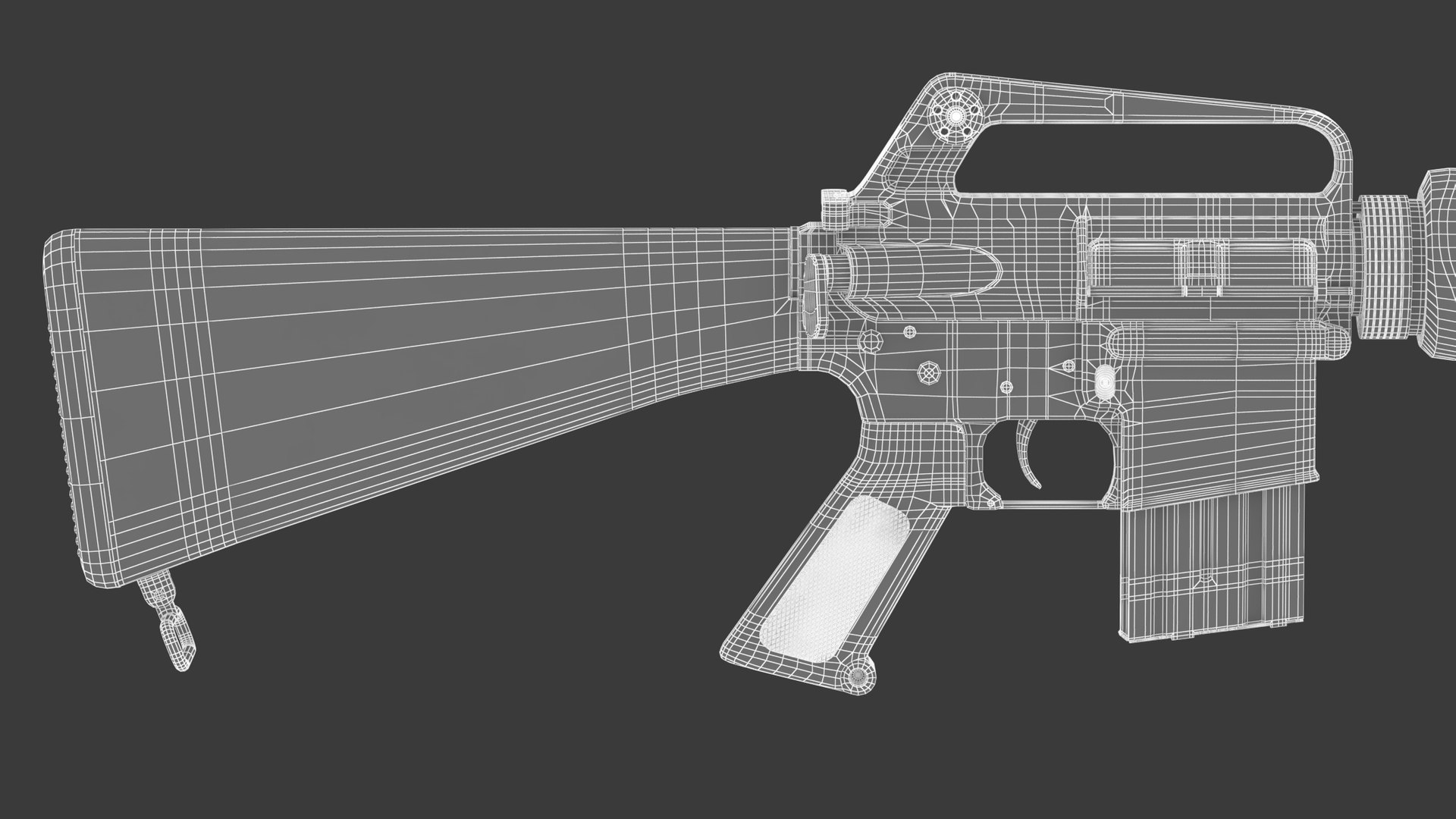 Assault Rifle Xm16E1 3D Model - TurboSquid 2363385