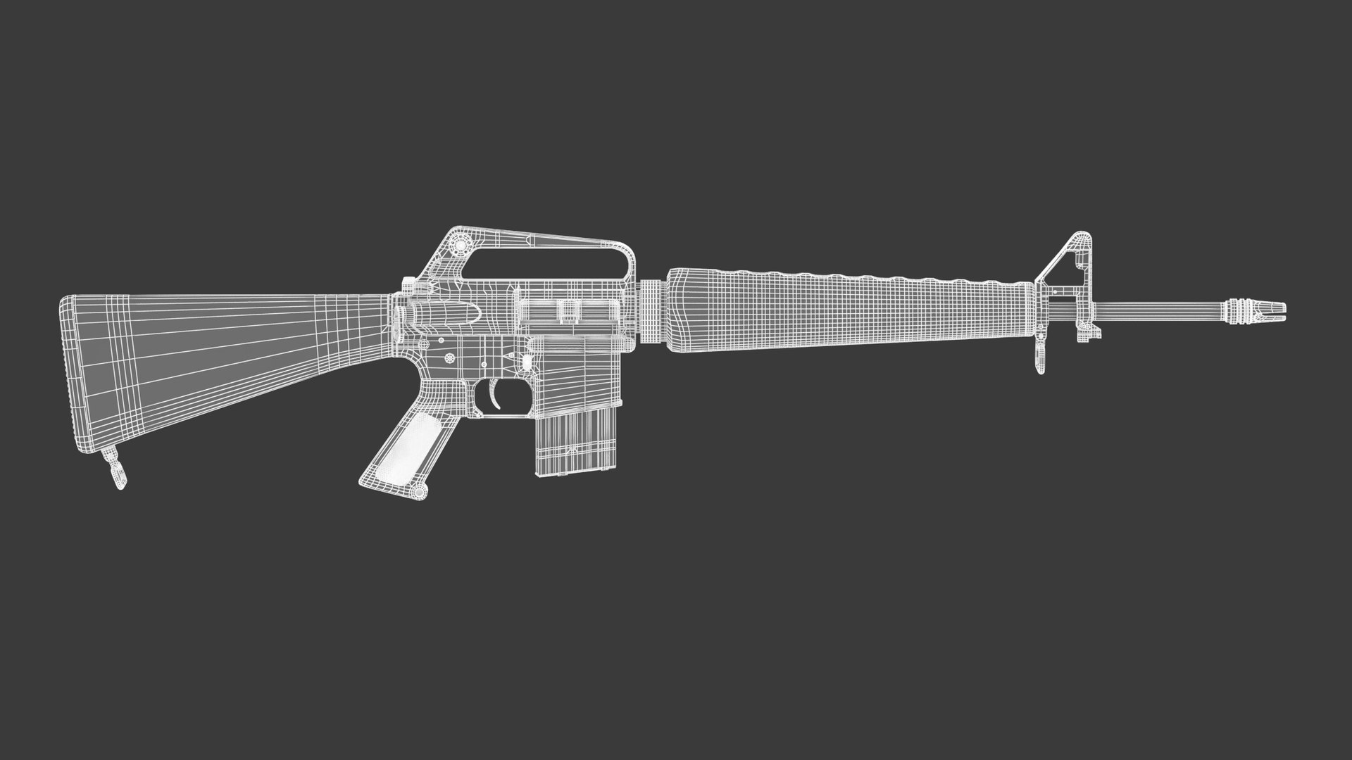 Assault Rifle Xm16E1 3D Model - TurboSquid 2363385