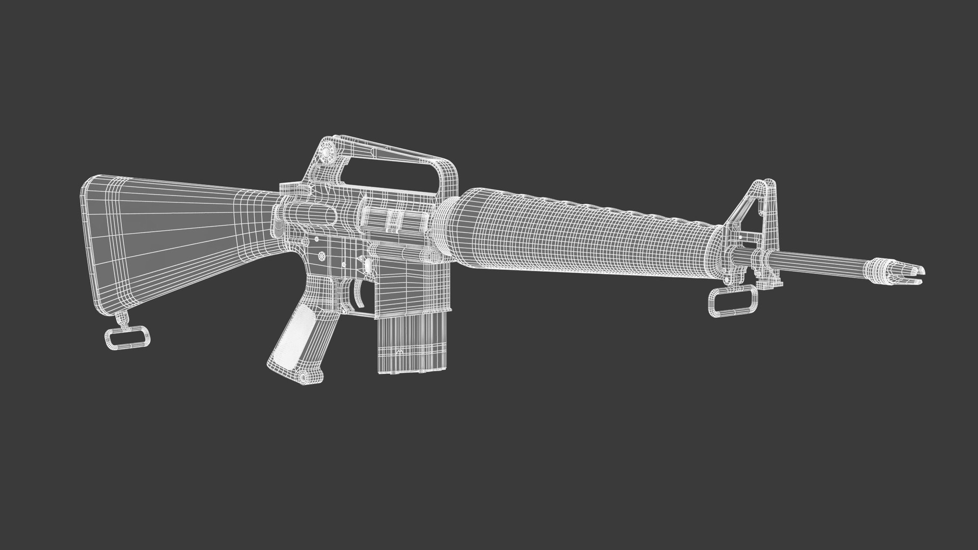 Assault Rifle Xm16E1 3D Model - TurboSquid 2363385
