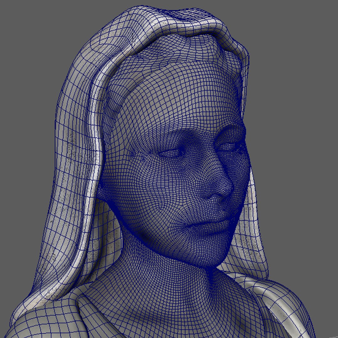 Virgin Mary Statue 3d Model