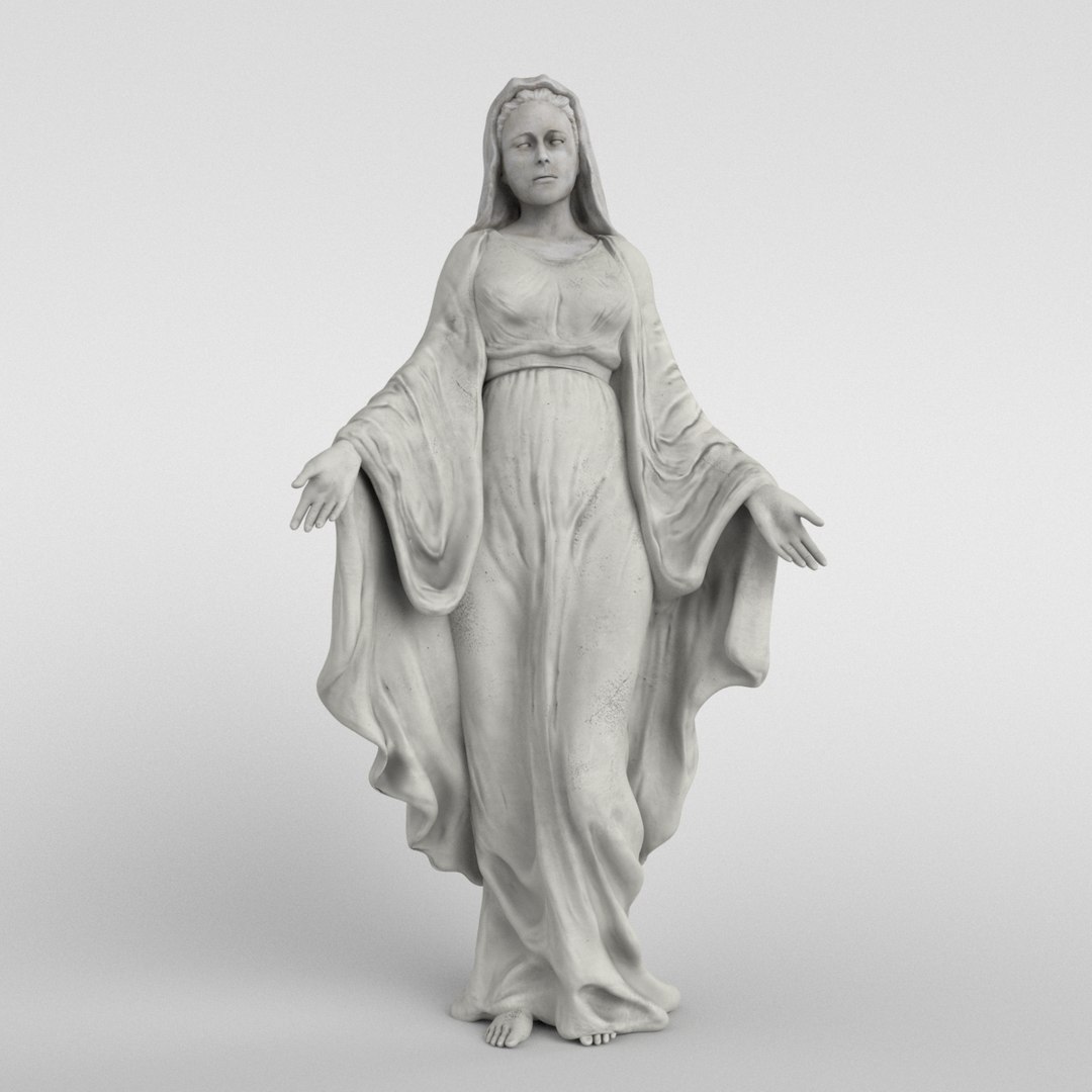 Virgin Mary Statue 3d Model