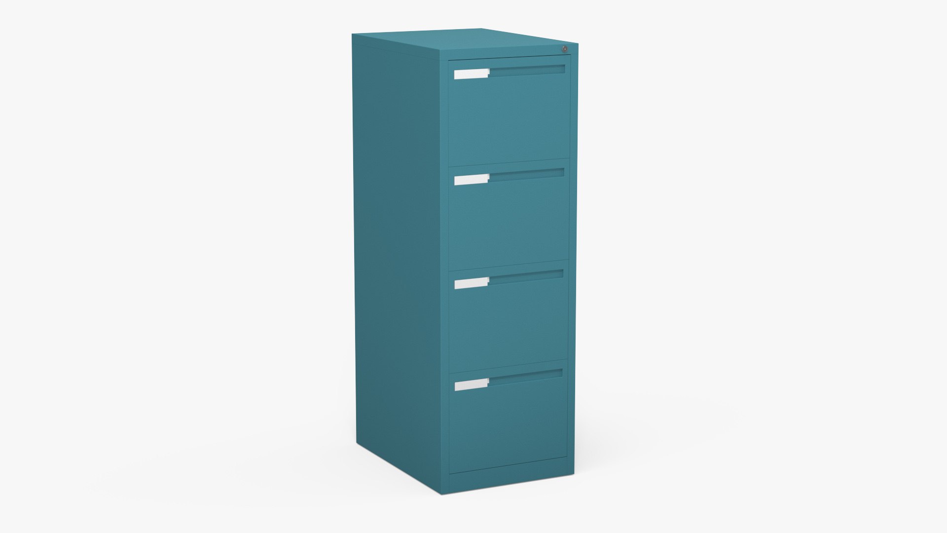 3D Filing Cabinet 4 Drawer Blue Model - TurboSquid 2223826