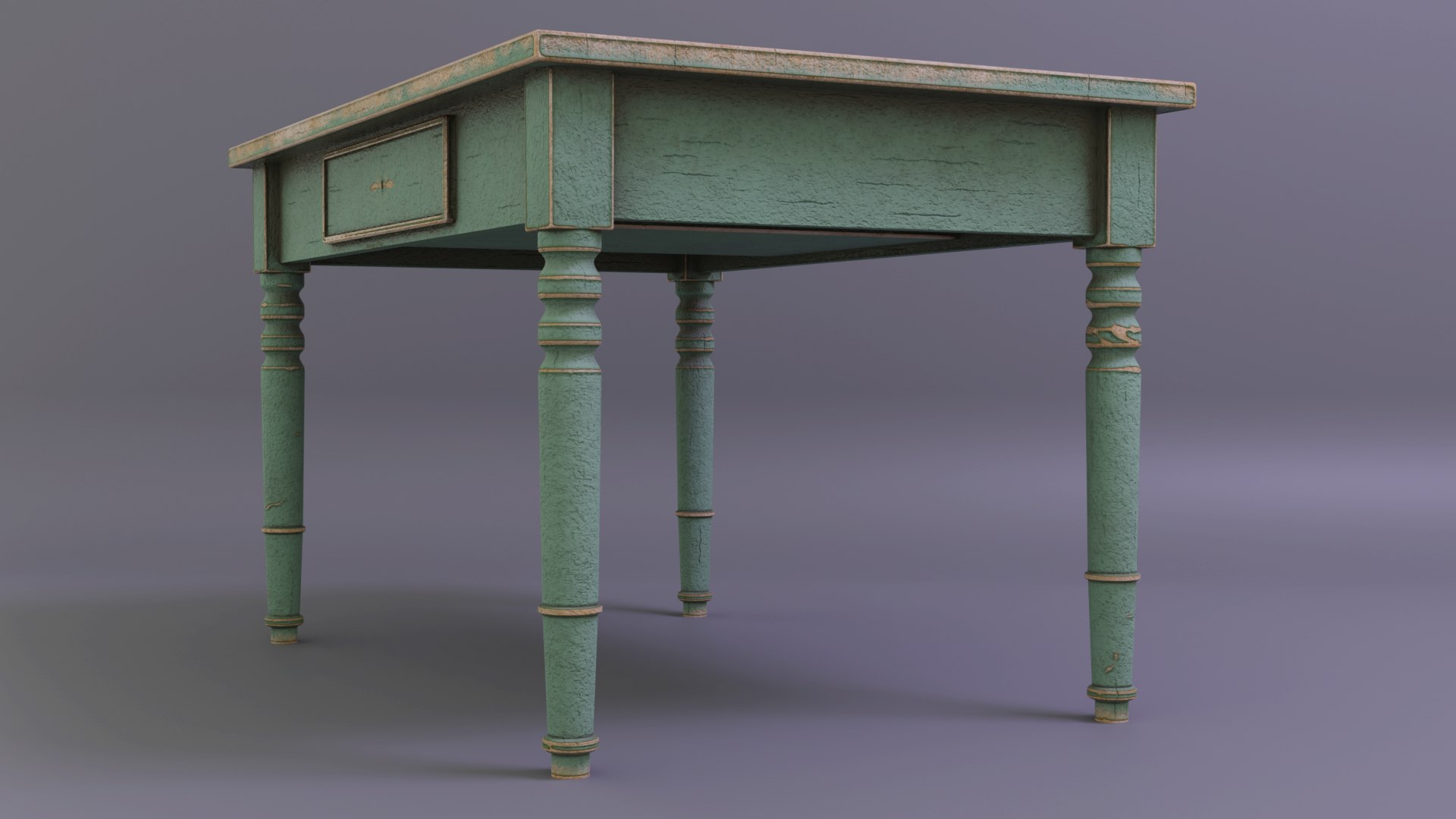 3D Old Green Table - TurboSquid 2016050