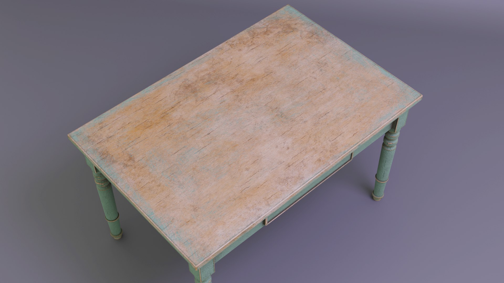 3D Old Green Table - TurboSquid 2016050