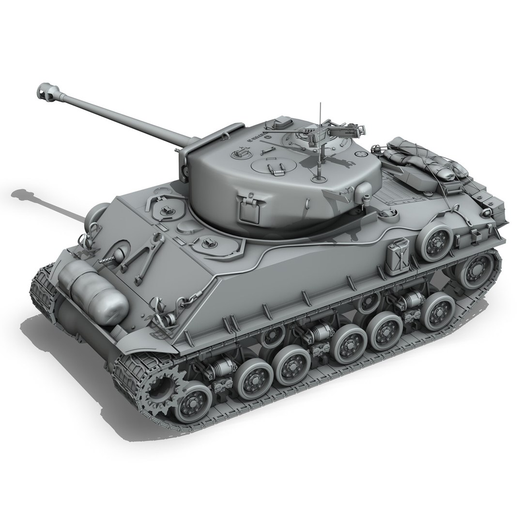m4a3e8 sherman - easy 3d lwo