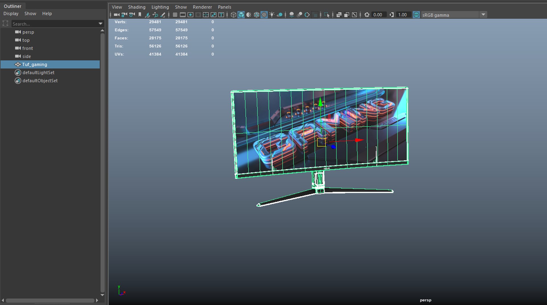 3D Asus Tuff Gaming Monitor 3D Model VR Low-poly 3D Model Model ...