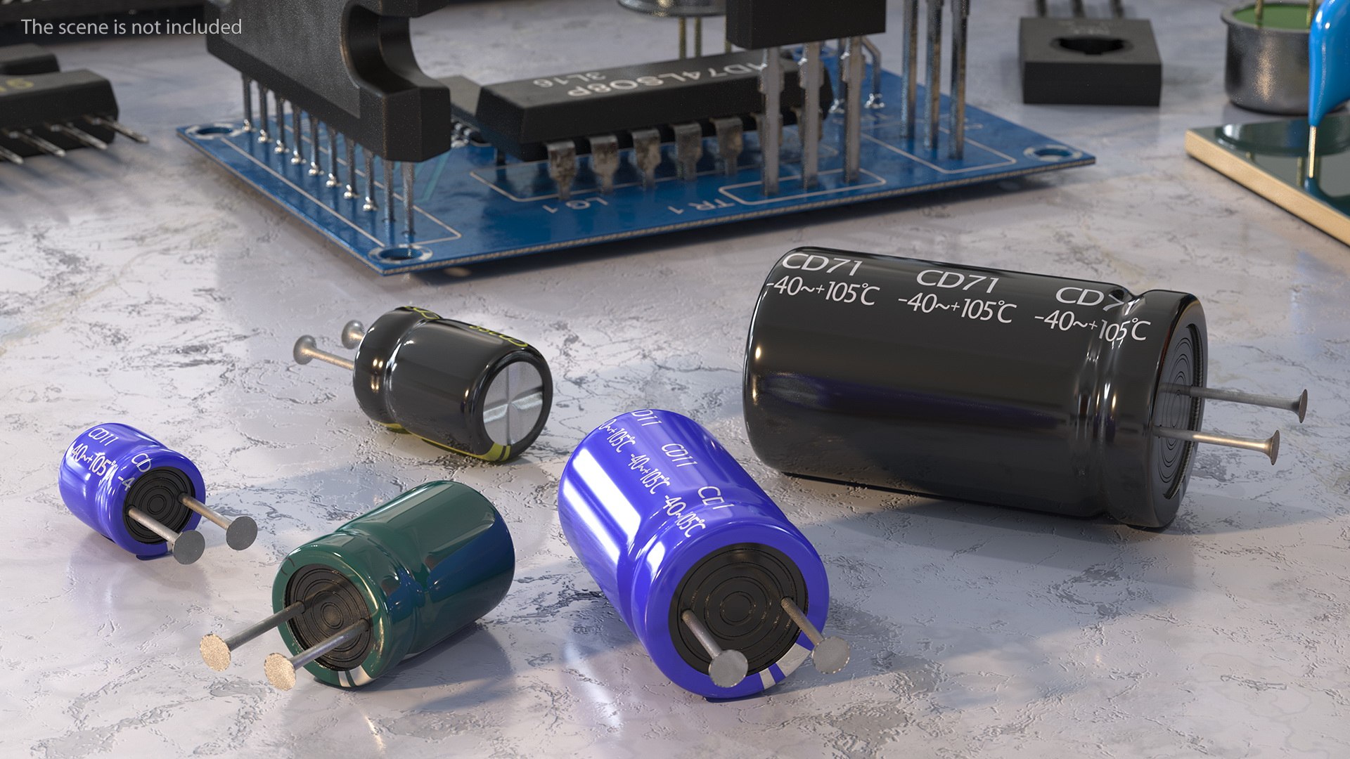 3D Electrolytic Capacitor Soldered Set Model - TurboSquid 1668062