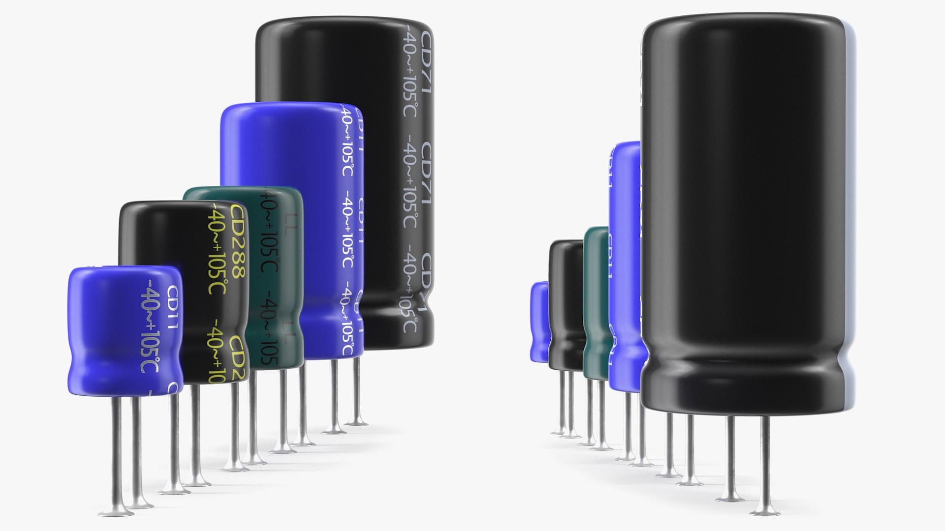 3D Electrolytic Capacitor Soldered Set Model - TurboSquid 1668062