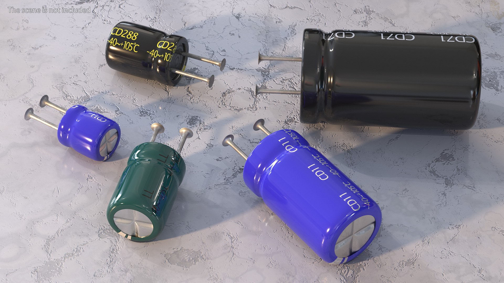 3D Electrolytic Capacitor Soldered Set Model - TurboSquid 1668062